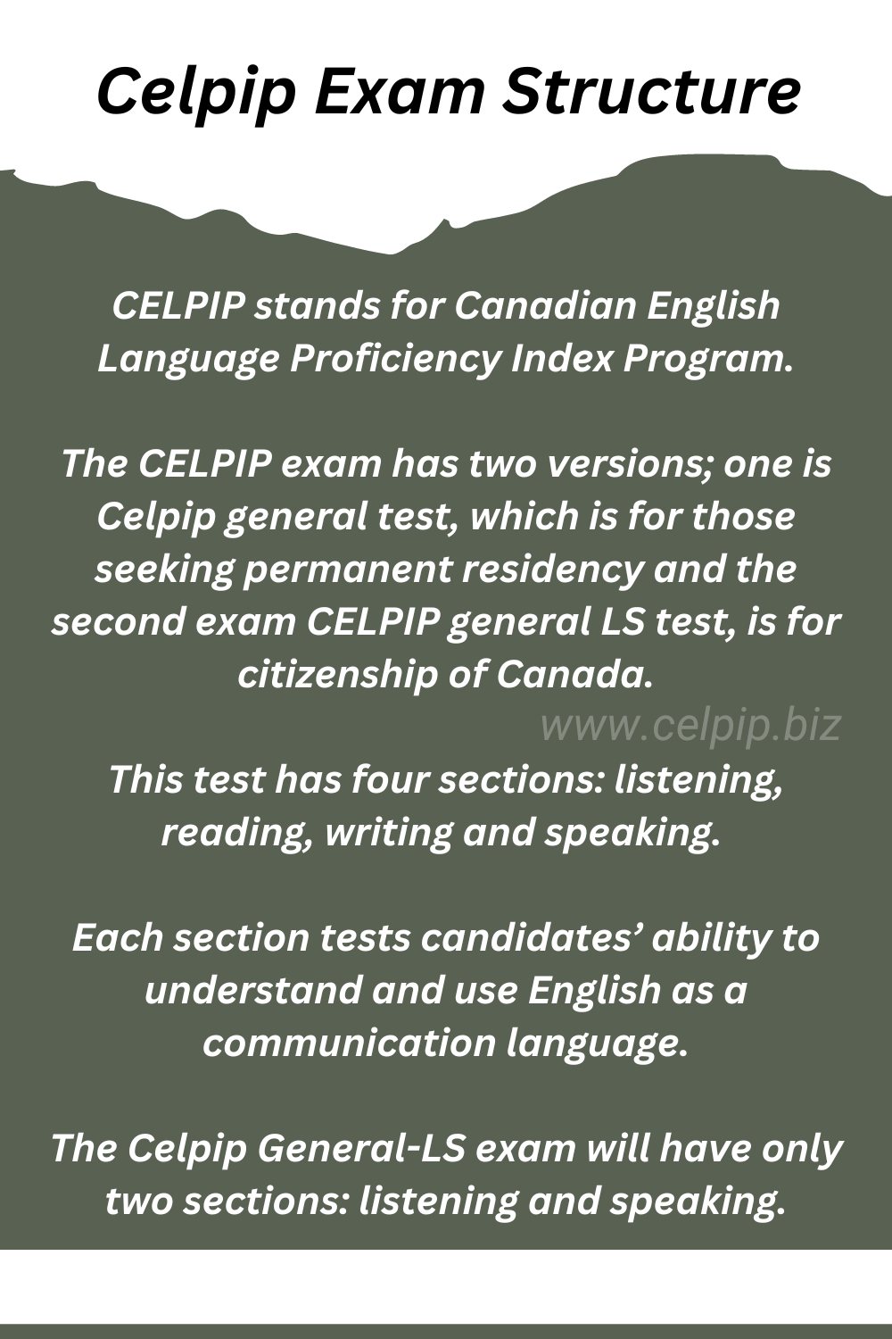 Celpip Exam Structure in detail for Celpip Test - Celpip.biz