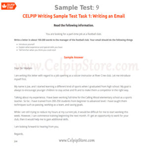 CELPIP Writing an Email Sample
