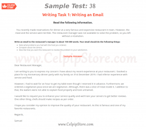 Celpip Writing an Email Sample 38: - Free CELPIP mock