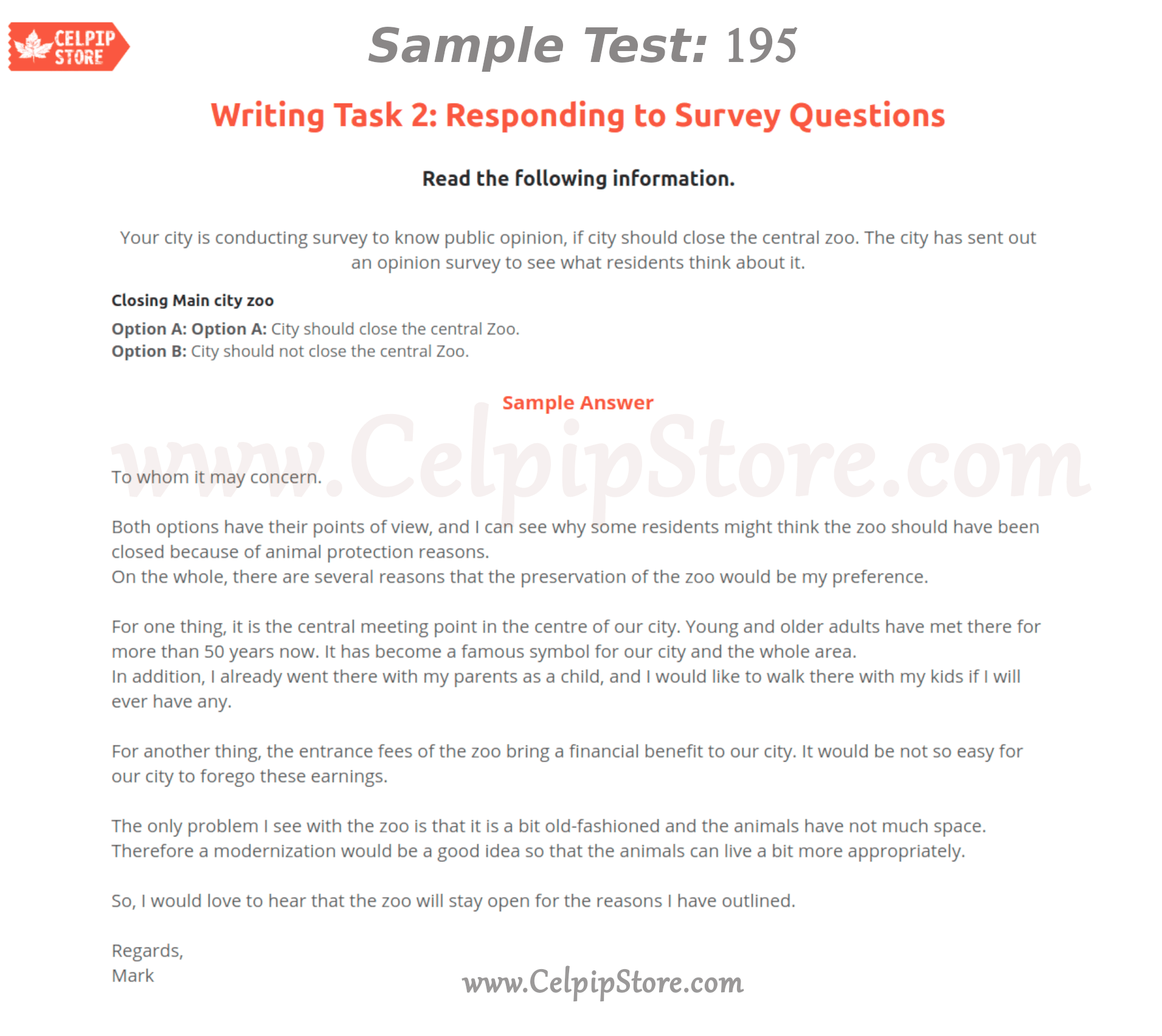 Responding to Survey Sample 195