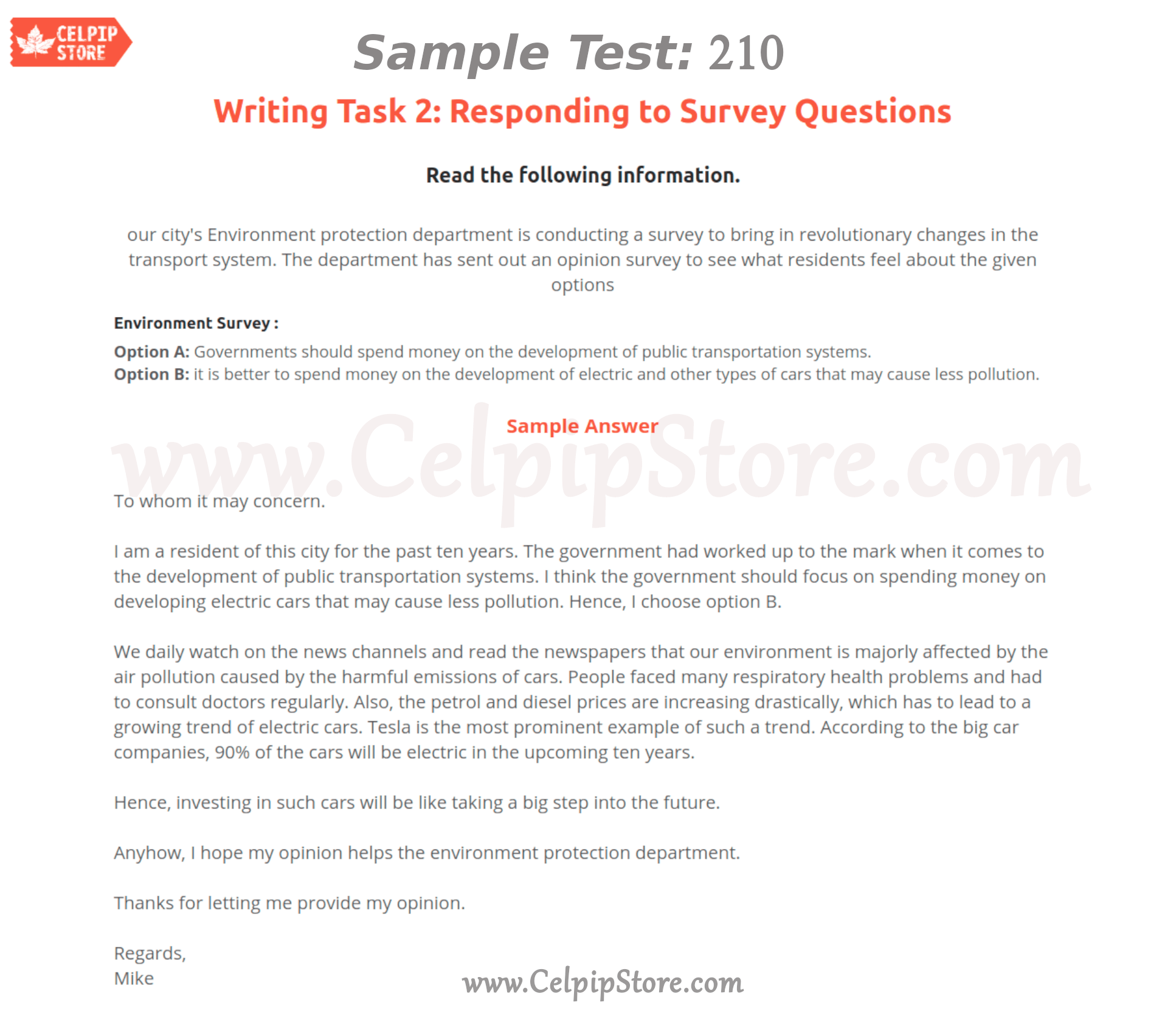 Responding to Survey Sample 210