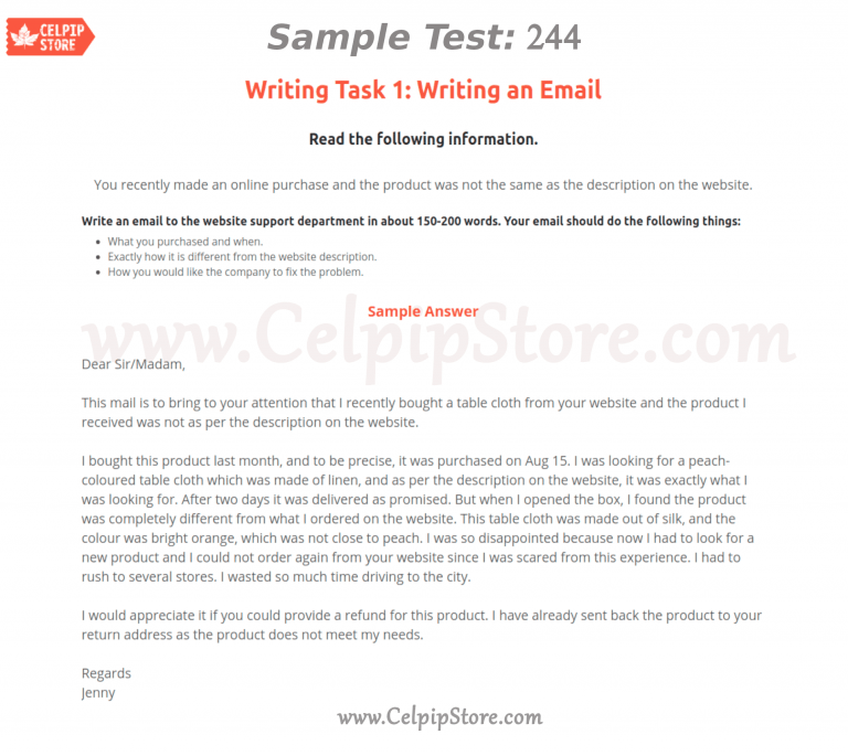 Celpip Writing an Email