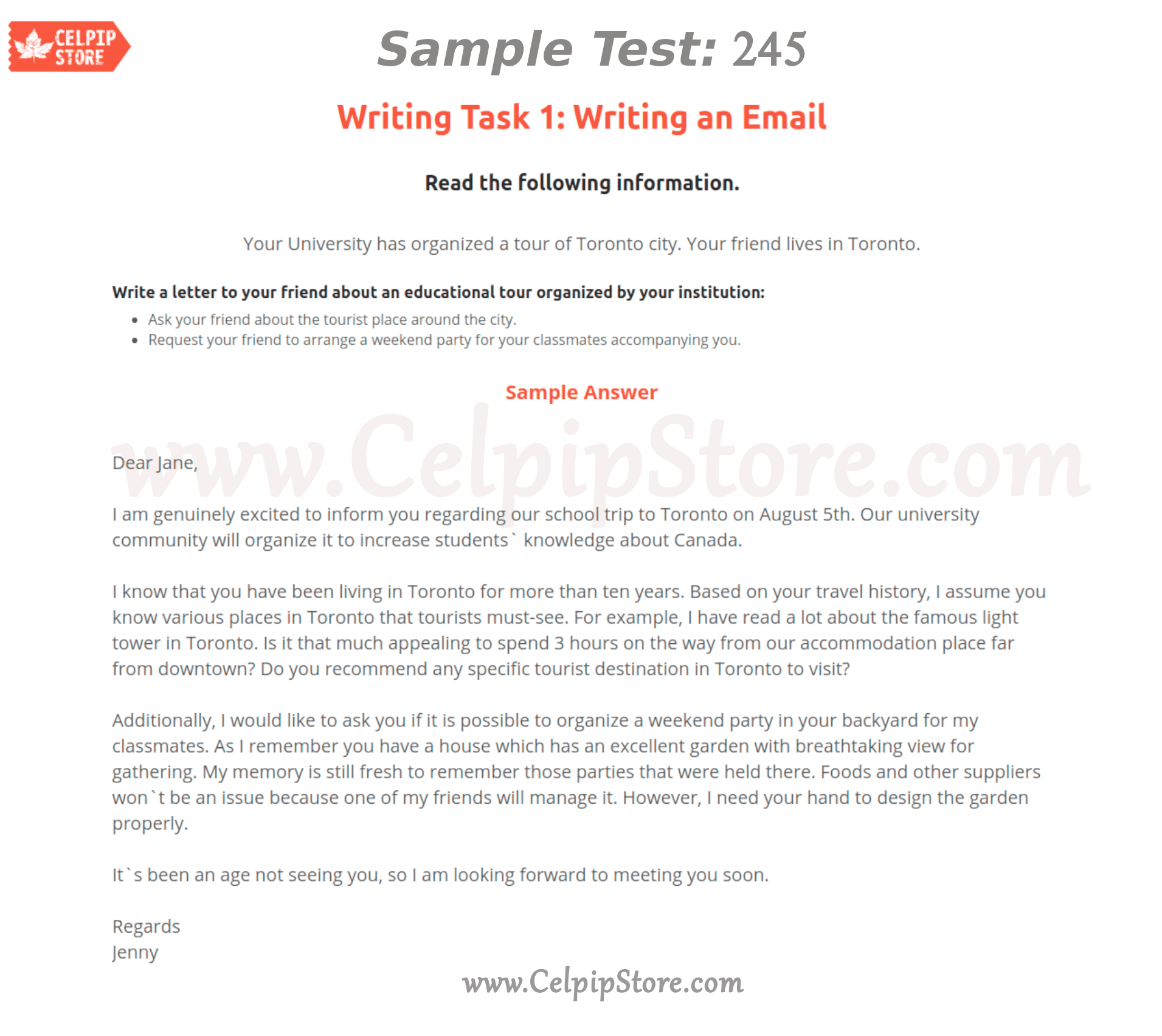 Celpip Writing an Email