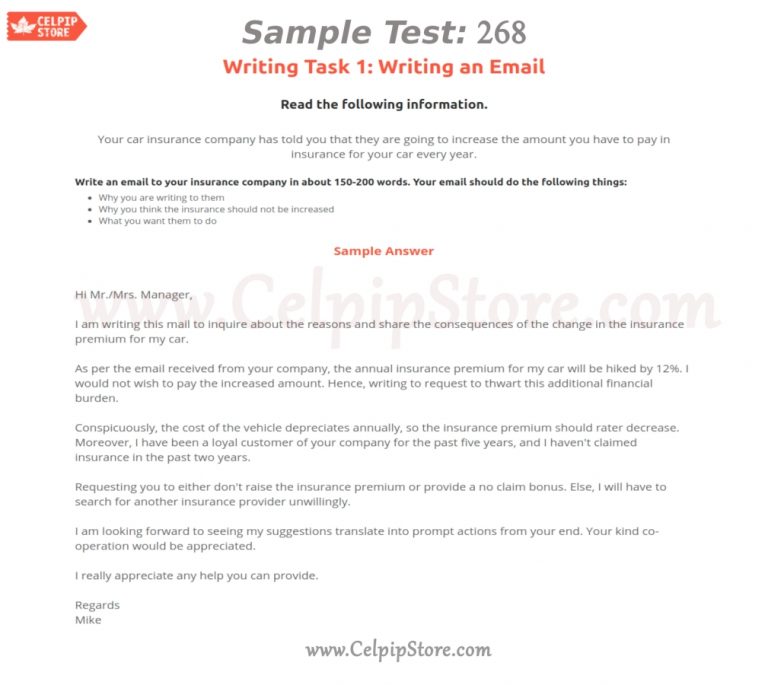 Celpip Writing an Email