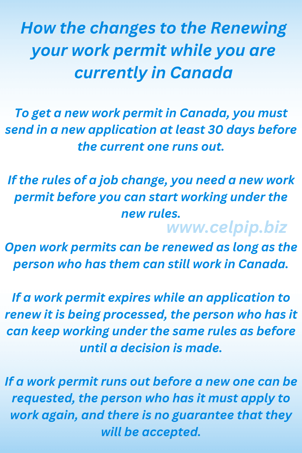 How the changes to the Renewing your work permit