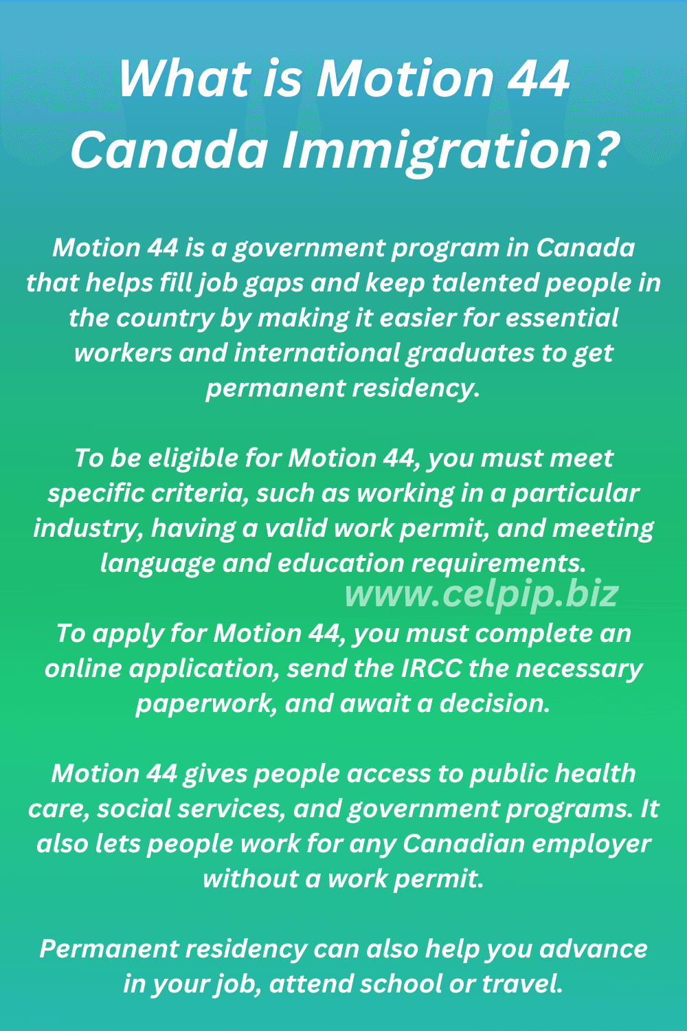 What is Motion 44 Canada Immigration? | Celpip.biz